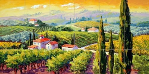 Ceramic Backsplash Tile Mural Tuscany Scene Tuscan Italian Theme ...