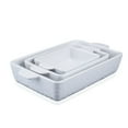 Ceramic Bakeware Set of 3 Piece, Rectangular Baking Pan Set, Porcelain ...