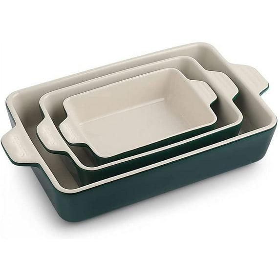 Ceramic Bakeware Set, Rectangular Baking Dish Lasagna Pans for Cooking ...