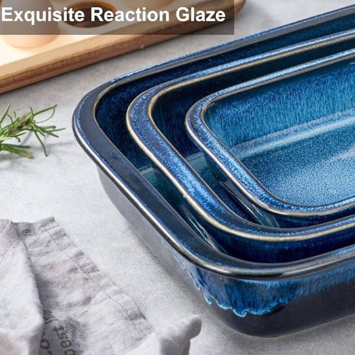 Ceramic Baking Casserole Dish Set - Lasagna Pans Oven Safe, 9x13 Inch ...