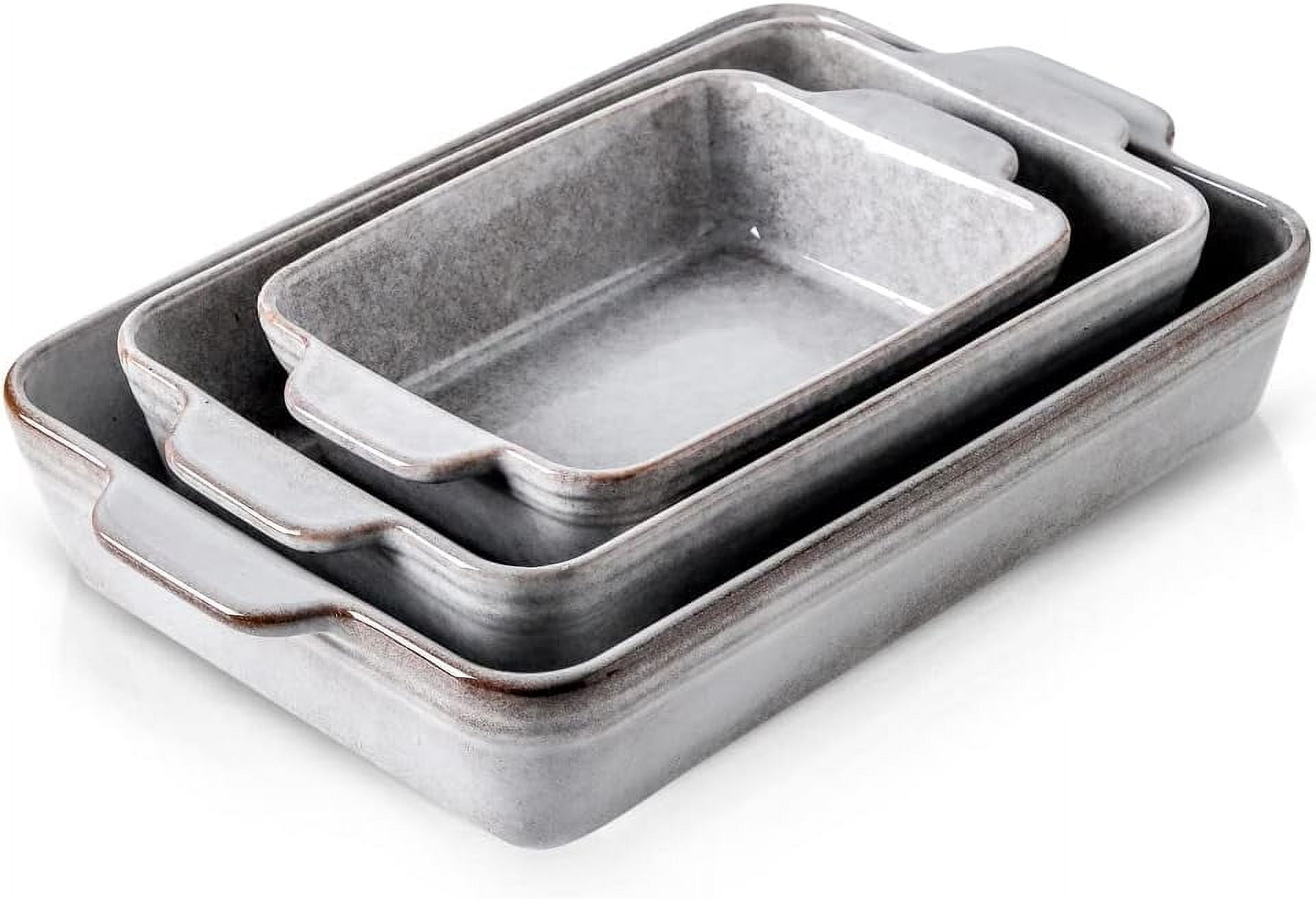 Ceramic Baking Dish Set — Rectangular Casserole and Lasagna Pans, 9 x ...