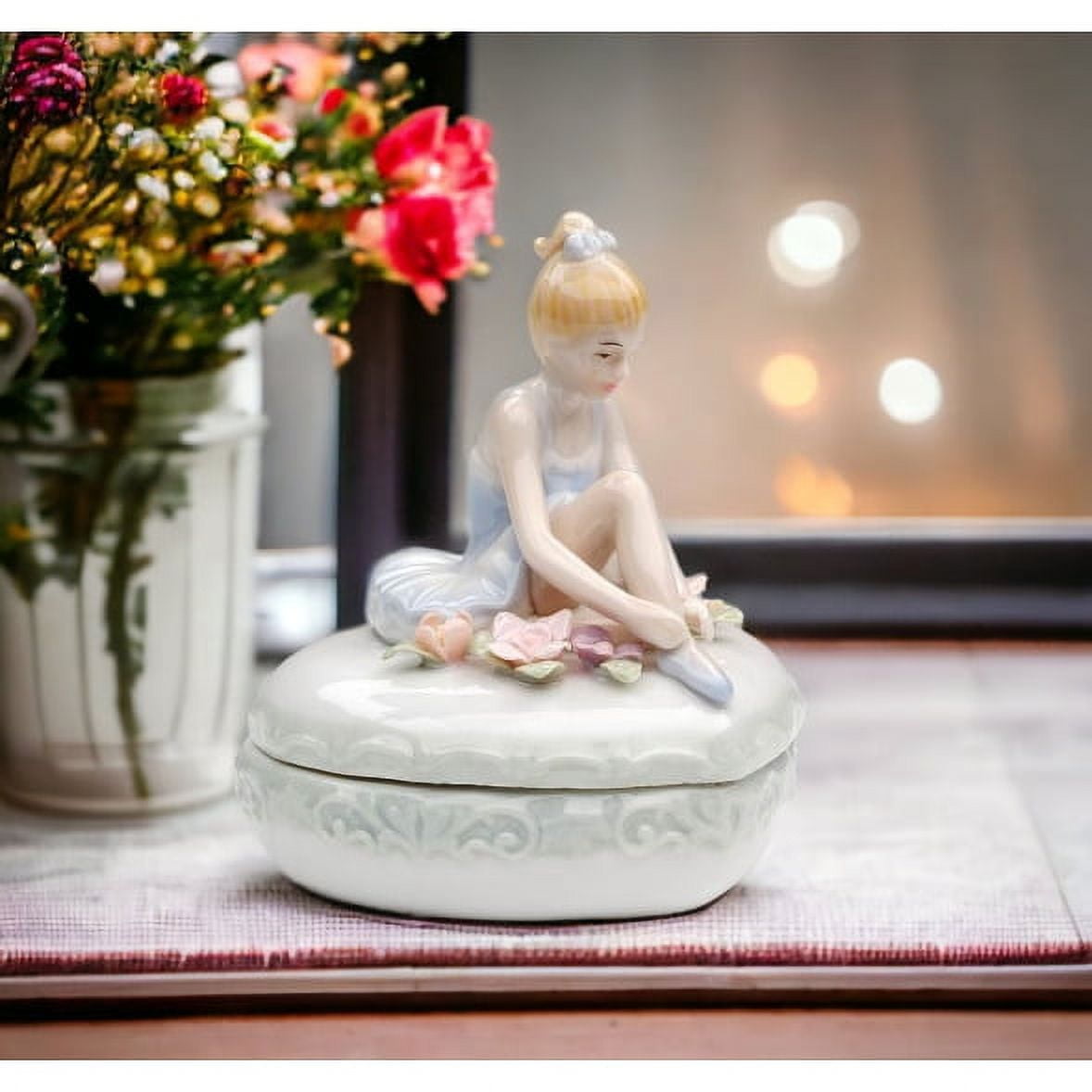Ceramic Ballerina Heart Jewelry Box 3x2.75x3.5 Daughter - Walmart.com