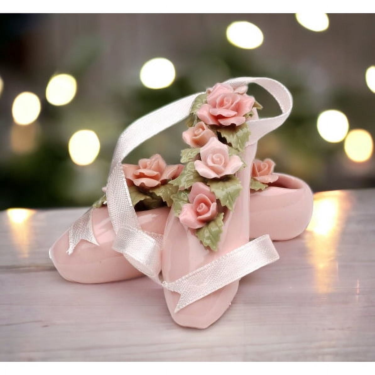 Ceramic Ballerina Pointe Shoes Figurine with Roses 2" - Walmart.com