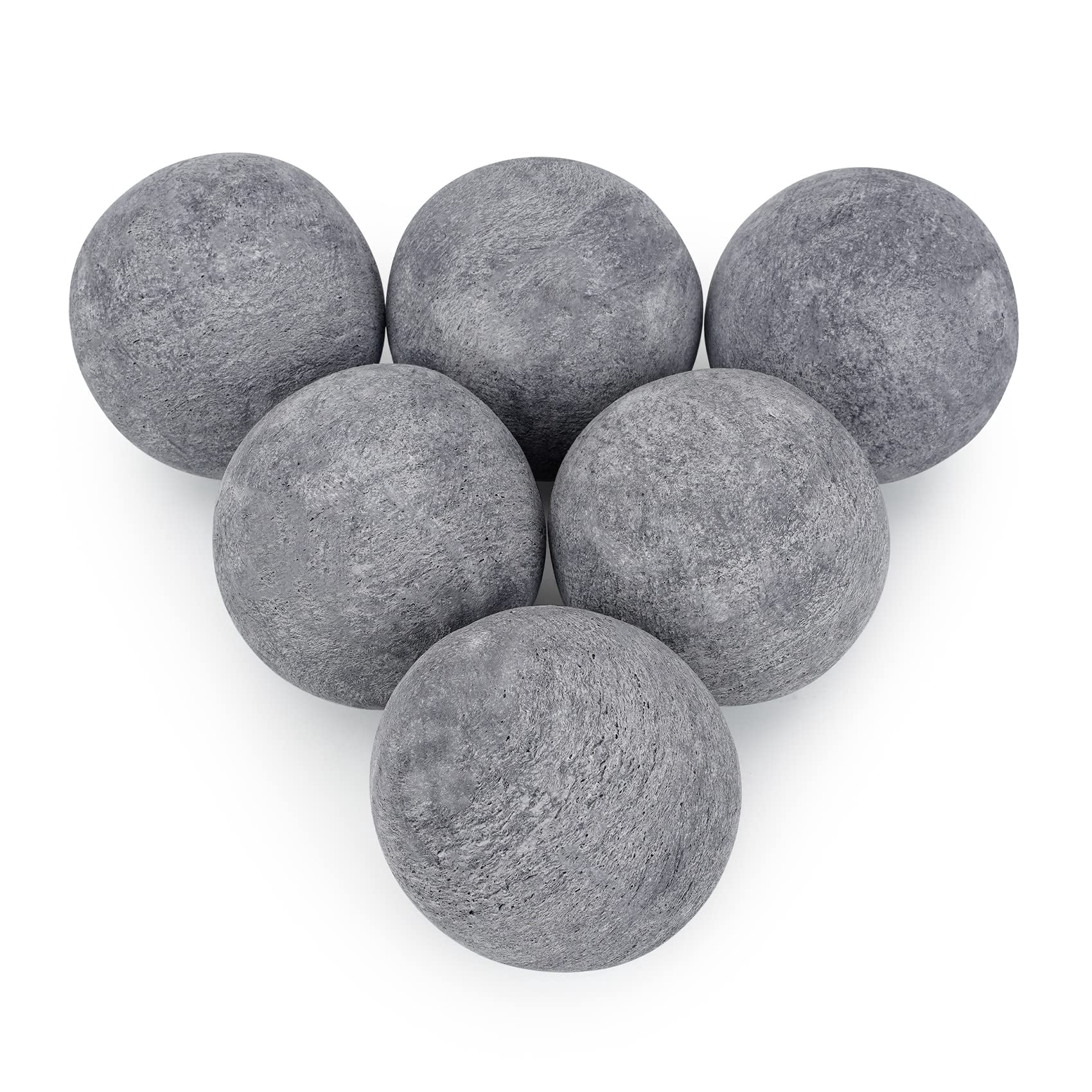 Ceramic Balls 5 inch Gray Round Fire Stones For Fire Pit Bowl and ...