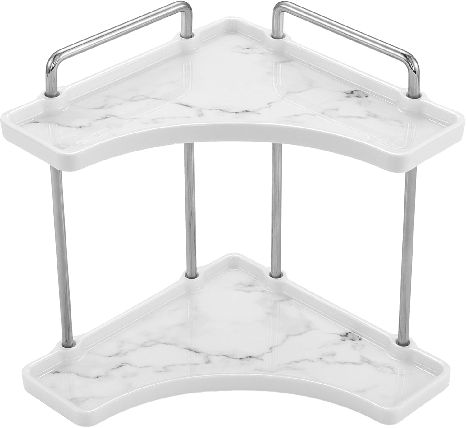 Ceramic Bathroom Corner Countertop Organizer, 2-Tier Marble Pattern ...