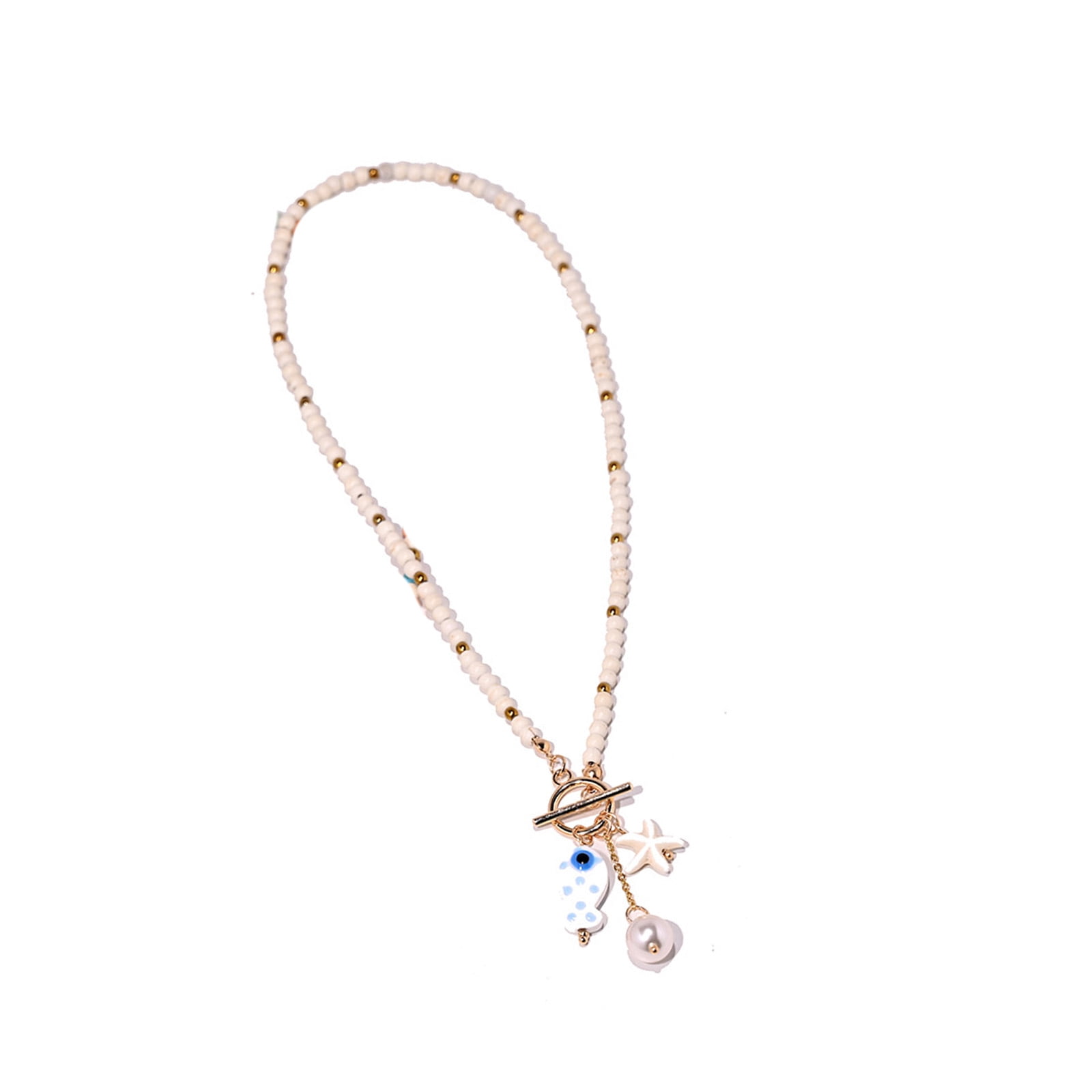 Ceramic Beaded Fish Pendant Necklace Inspired from Marine Life With ...