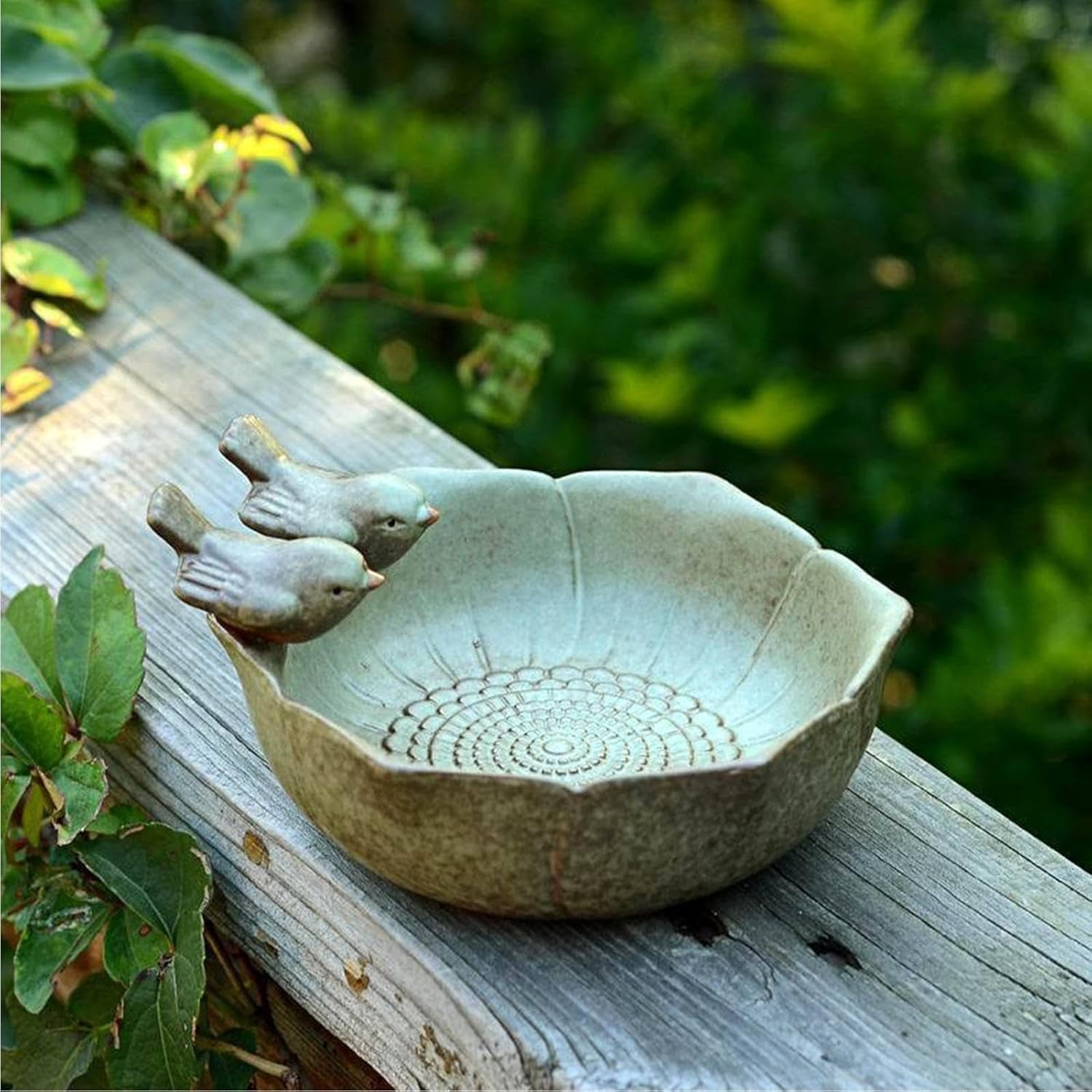 Ceramic Bird Bath for Outdoors,Ground & Tabletop Decor, Ground Feeders ...