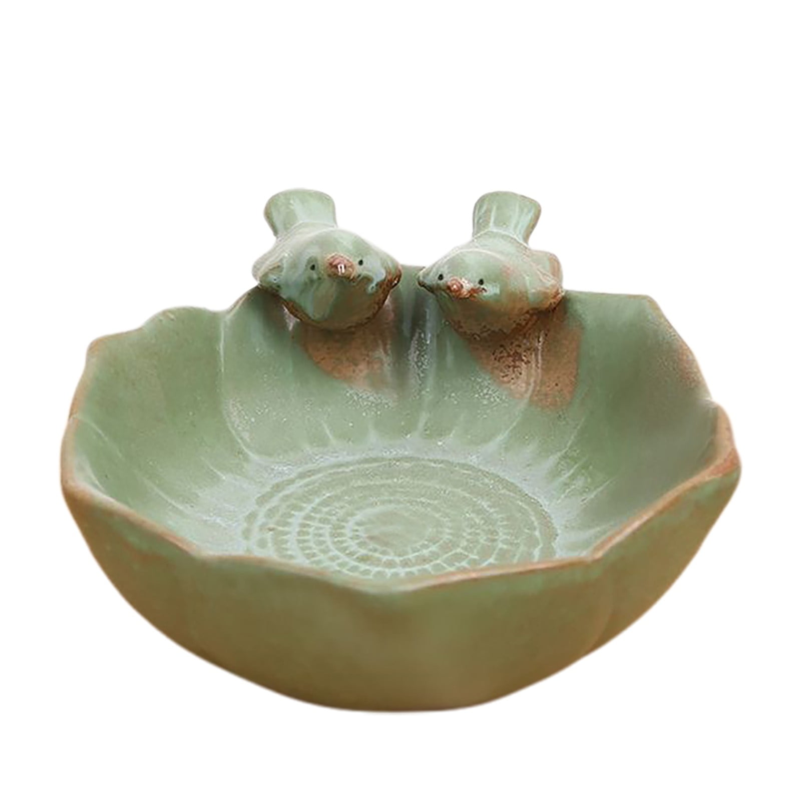 Ceramic Bird Bath for Outside on Ground, 9.45-Inch Birds Bath Bowl Only ...