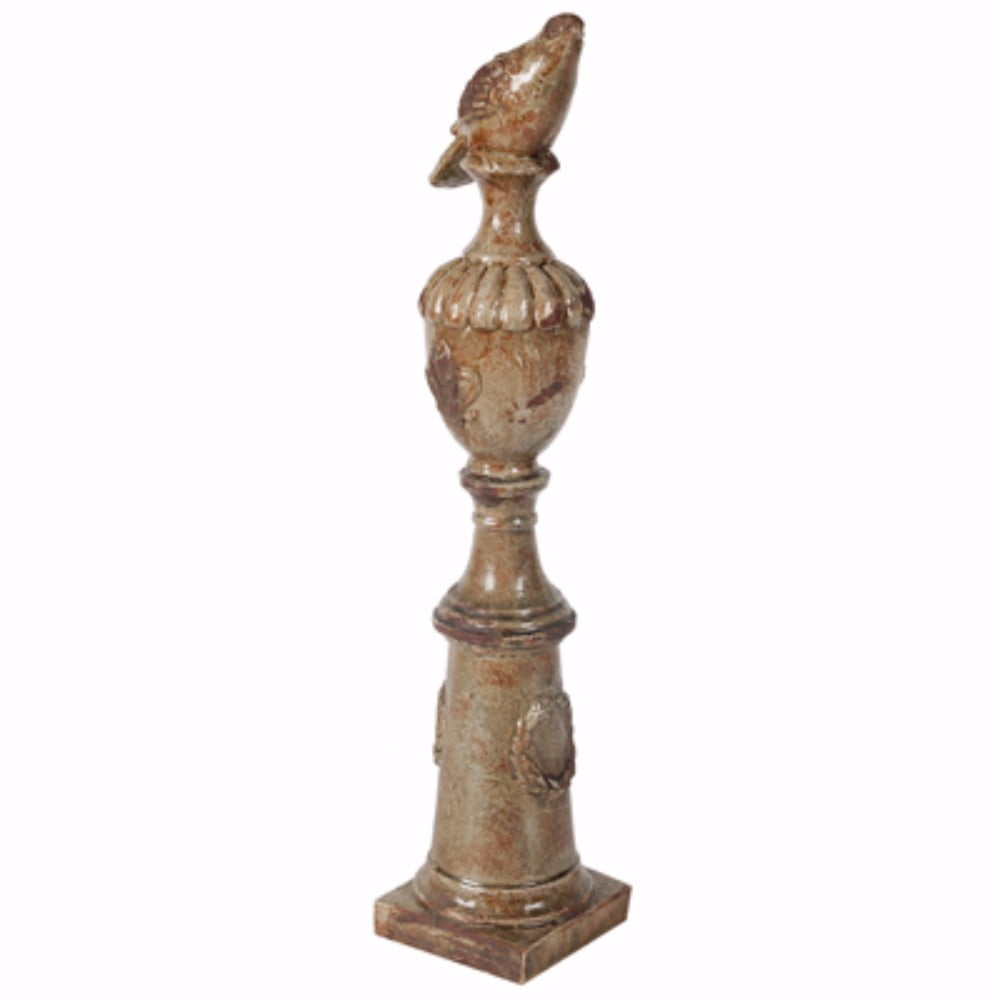 Ceramic Bird Finial Statue, Light Brown - Walmart.com
