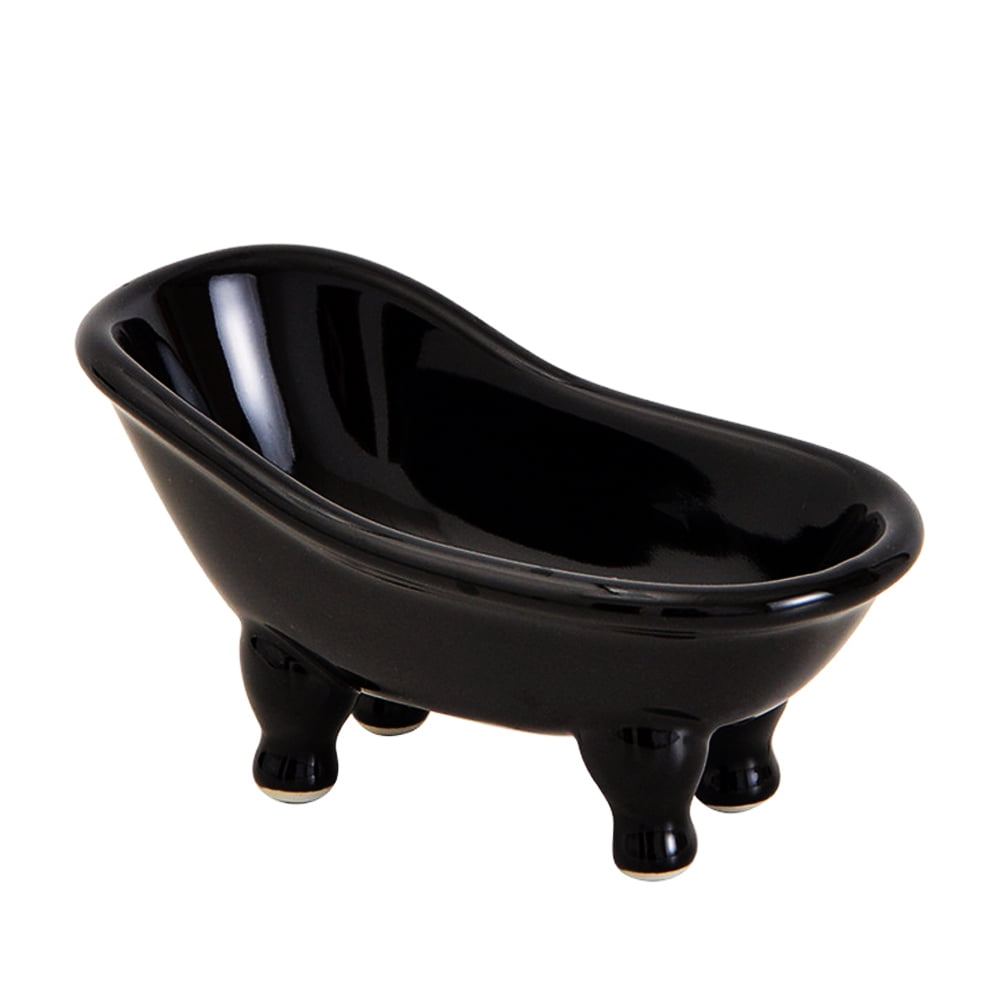Ceramic Clawfoot Bathtub Soap Dish with Self-Drainage Holes, Decorative ...