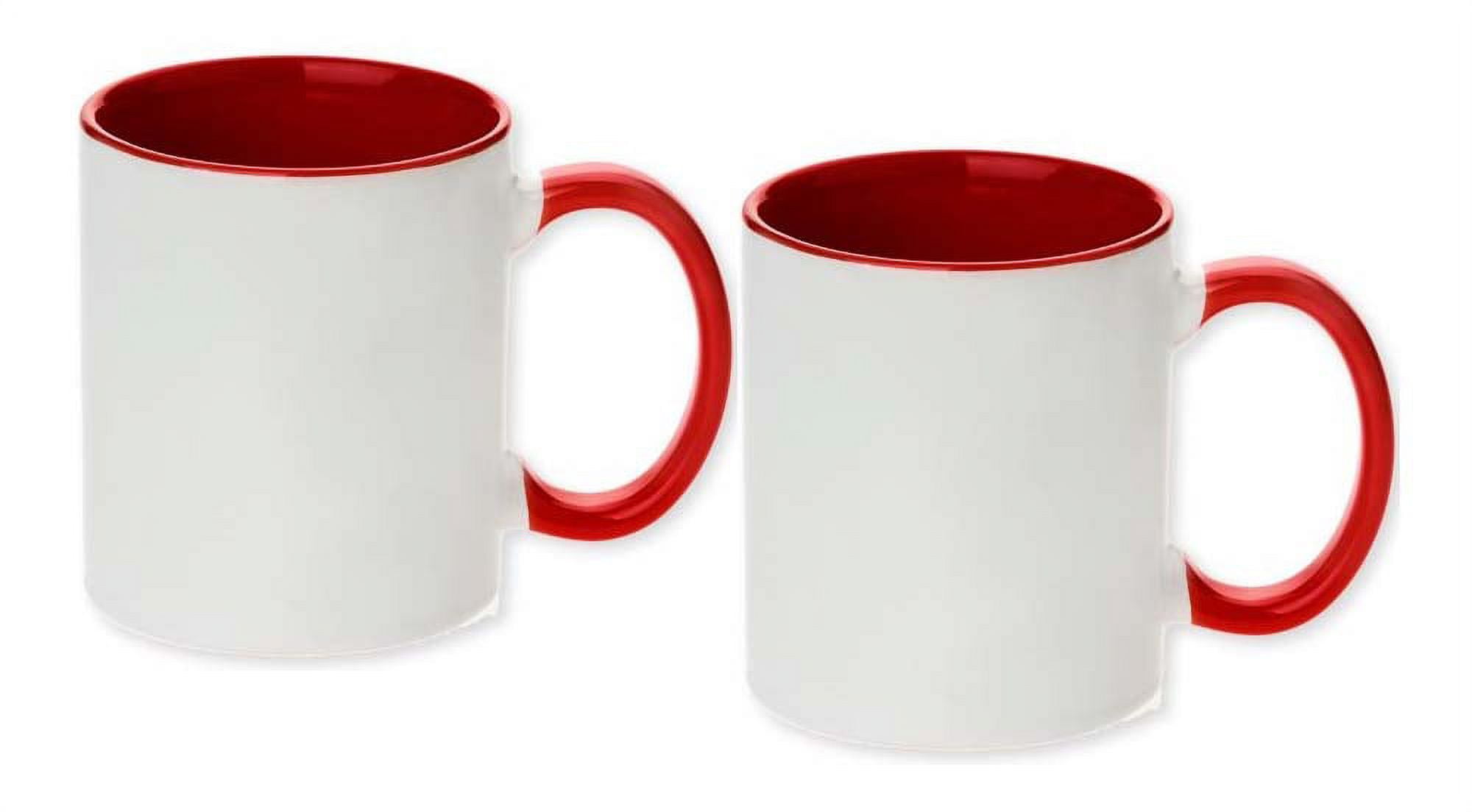 Ceramic Blank Sublimation Inner & Rim Color Red Mug Coated Coffee ...