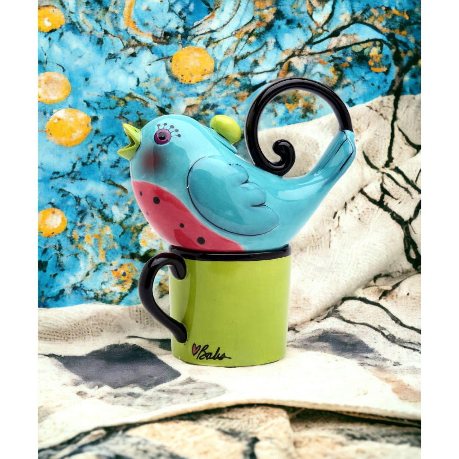 Ceramic Blue Bird Tea for One Hand Painted Teapot Set 11oz - Walmart.com