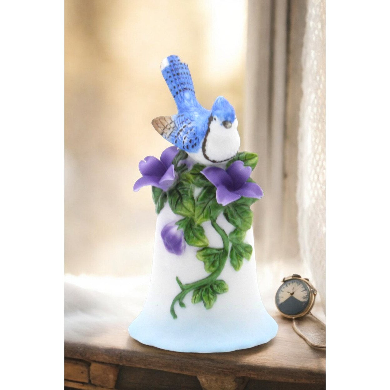 Ceramic Blue Jay Bird Bell 4" Birdwatcher Gift Home Decor for Mom and ...