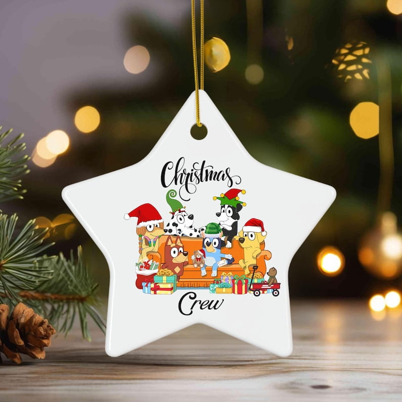 Ceramic Bluey Christmas Ornament, Bluey and Friends Tree Decor, Bluey ...