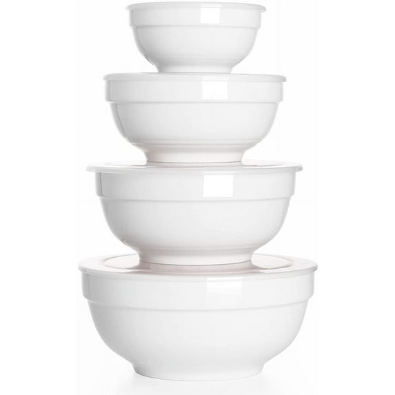 Ceramic Bowl Set with Lids, Serving Bowls with Lids, Food Storage ...