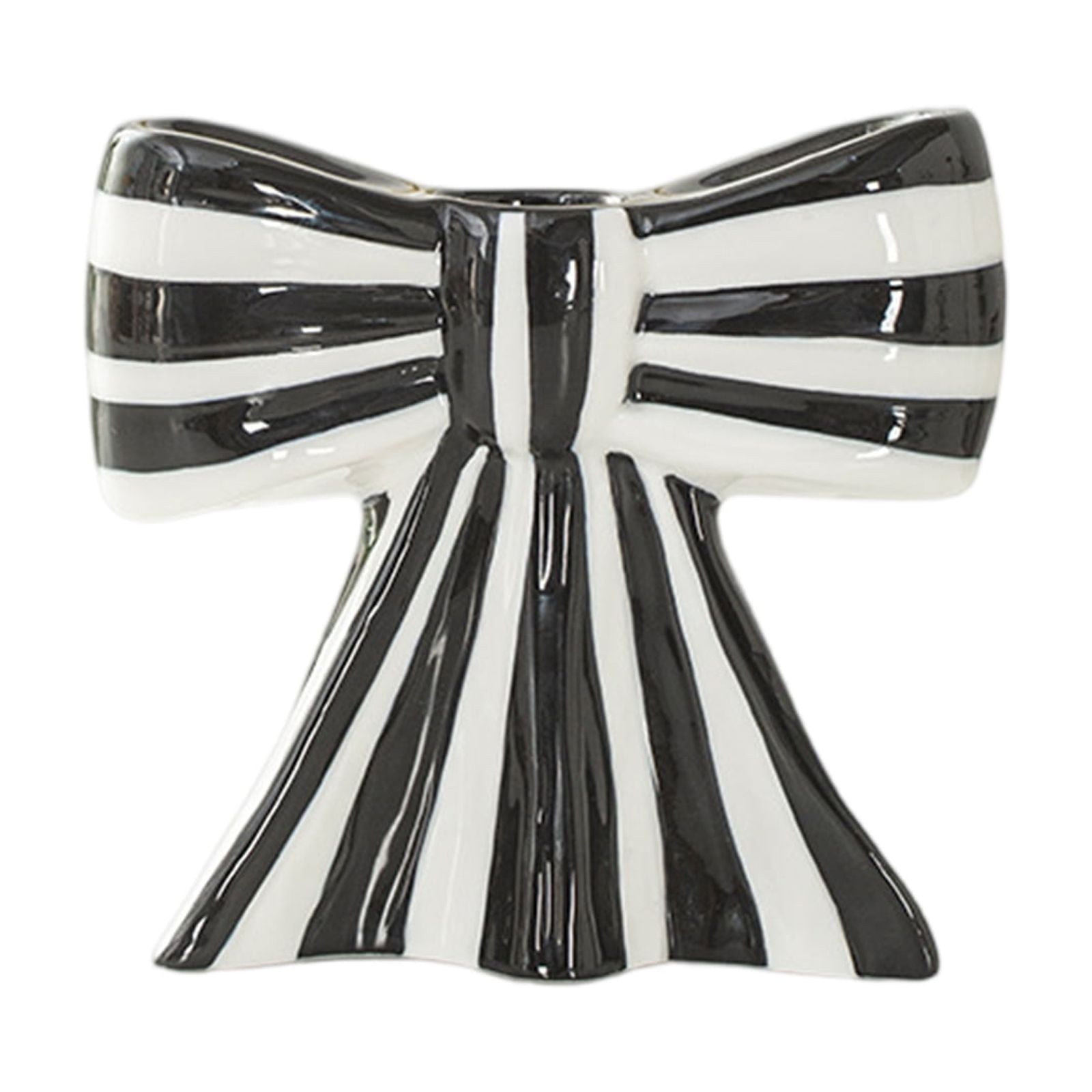 Ceramic Bows Shaped Candle Holder Item With Striped Pattern, Decorative ...