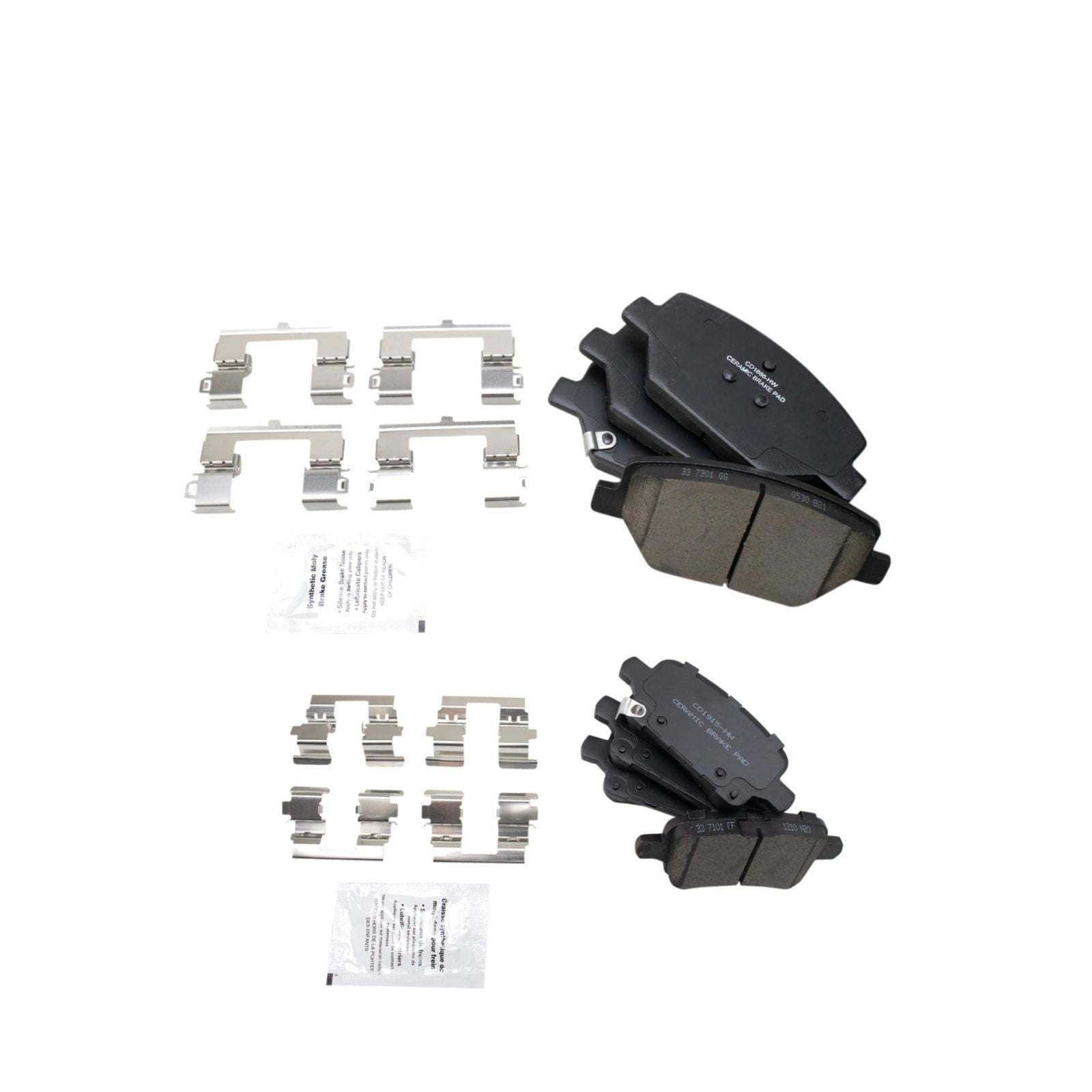 Ceramic Brake Pad Set for High-Performance Cars - Front & Rear Pair AM ...