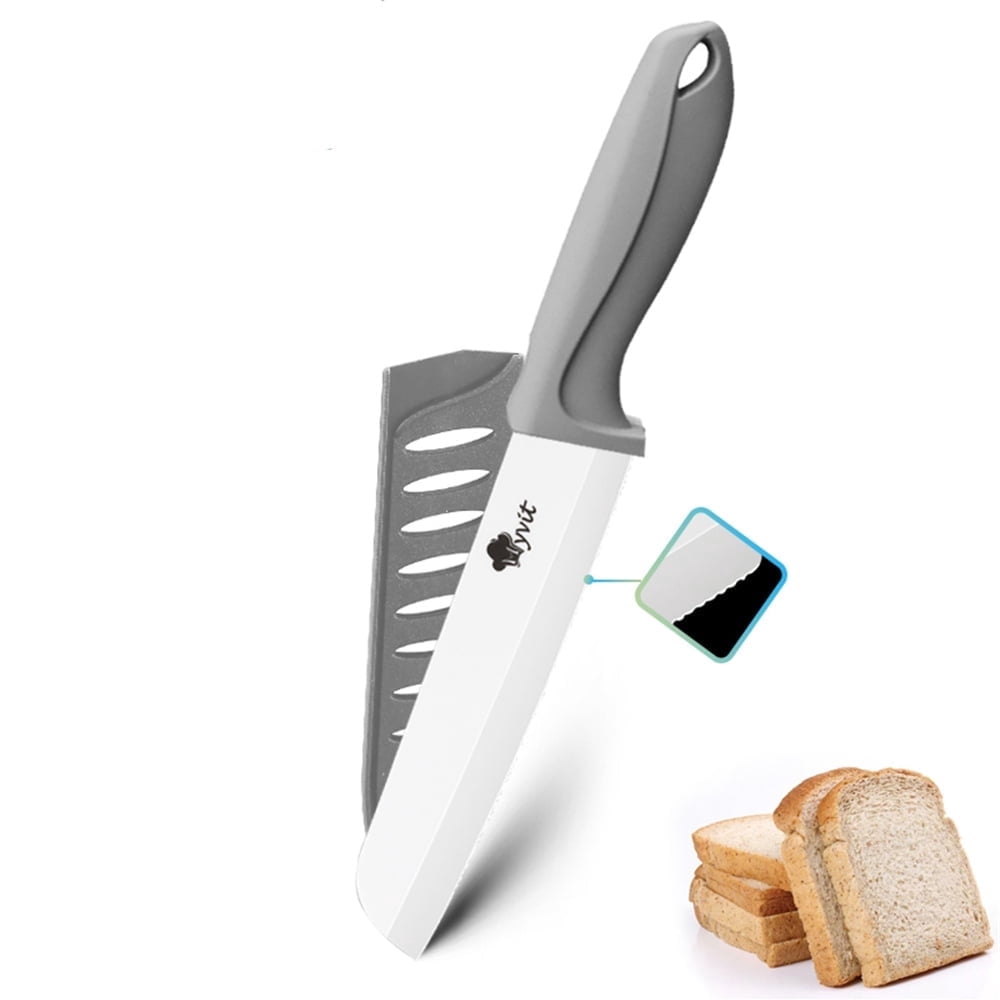 Ceramic Bread Knife 6inch Serrated Knife kitchen Knife for Sourdough ...