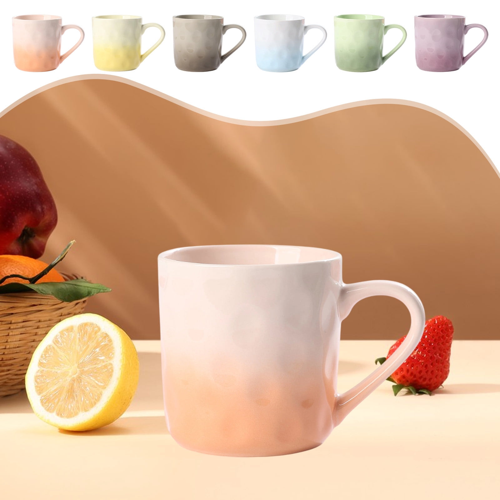 Ceramic Breakfast Mug Gradient Color | Customizable Underglaze Finish ...