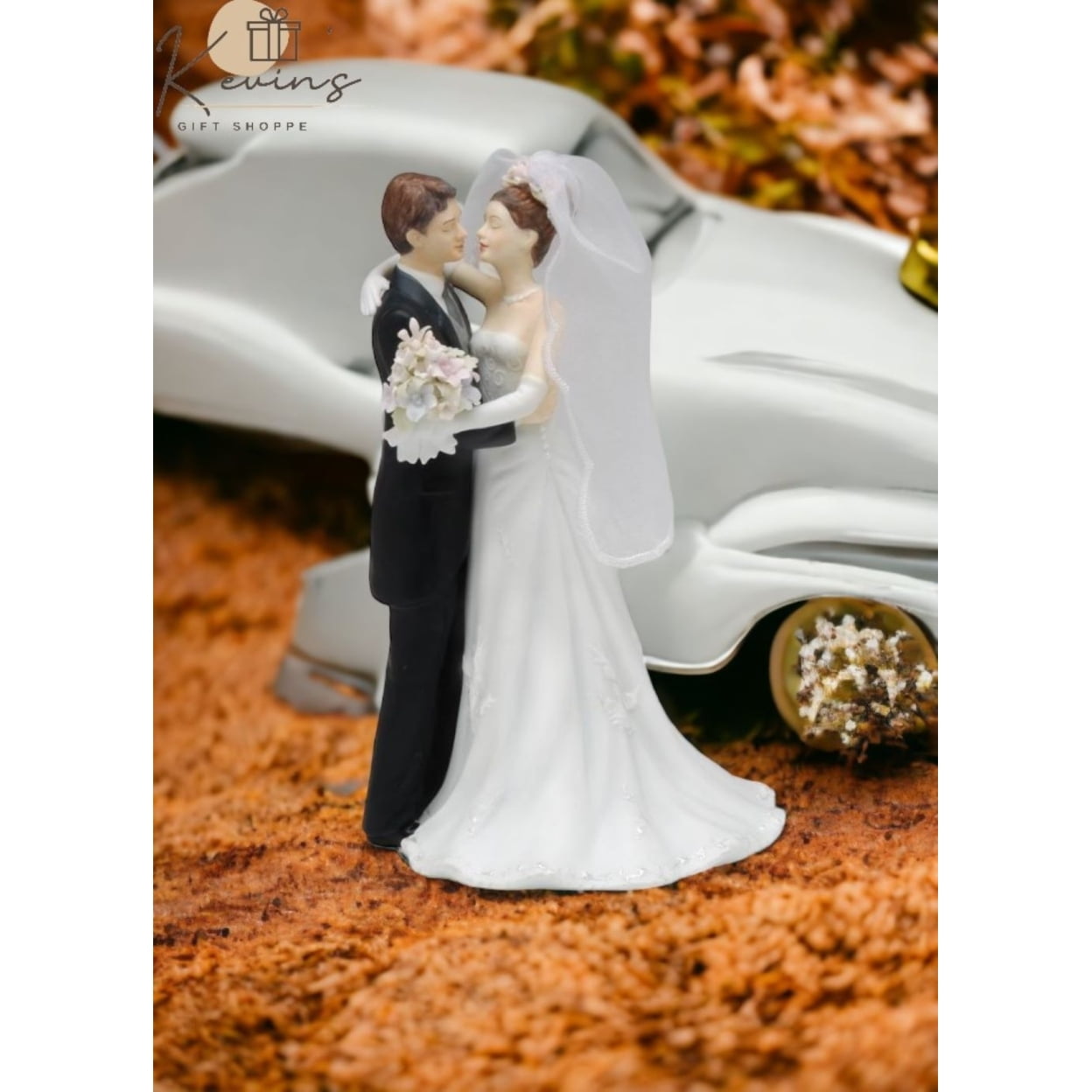 Ceramic Bride and Groom Figurine 8.5 inch Gift Anniversary Home ...