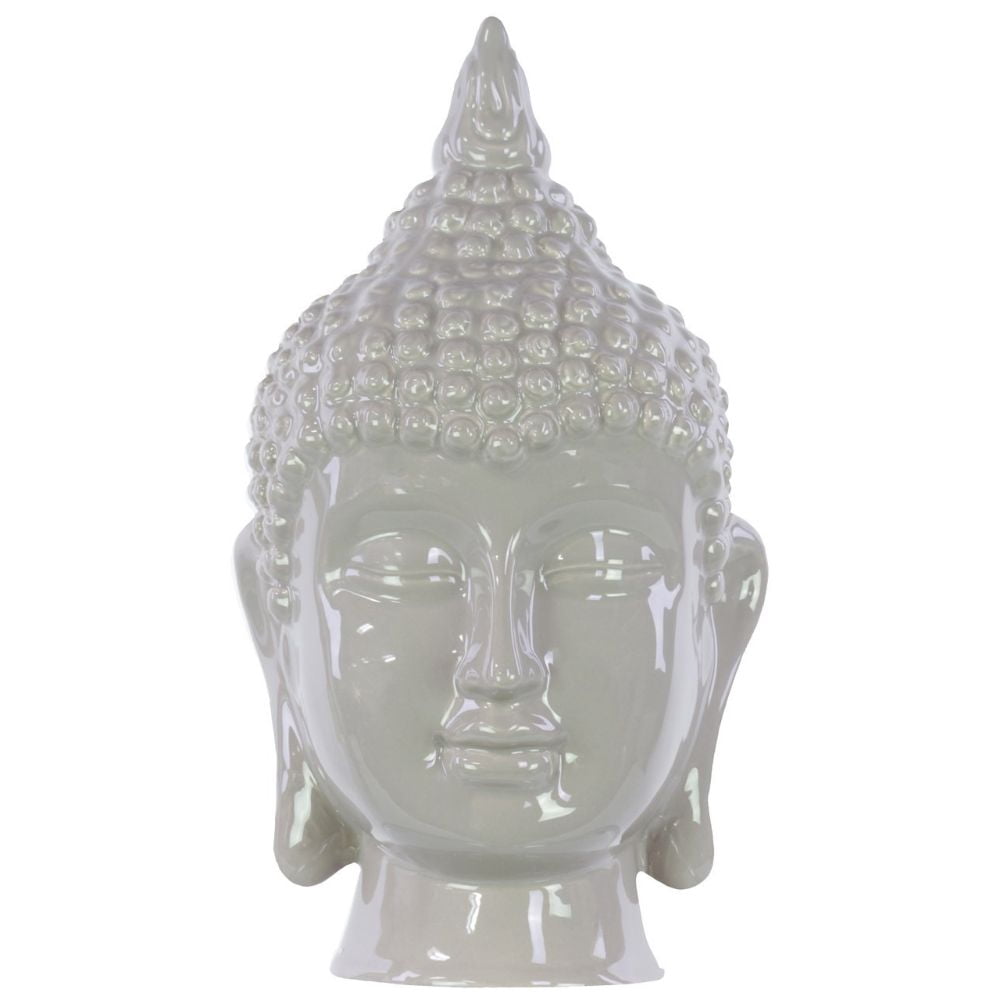 Ceramic Buddha Head With Pointed Ushnisha - Mocha - Walmart.com