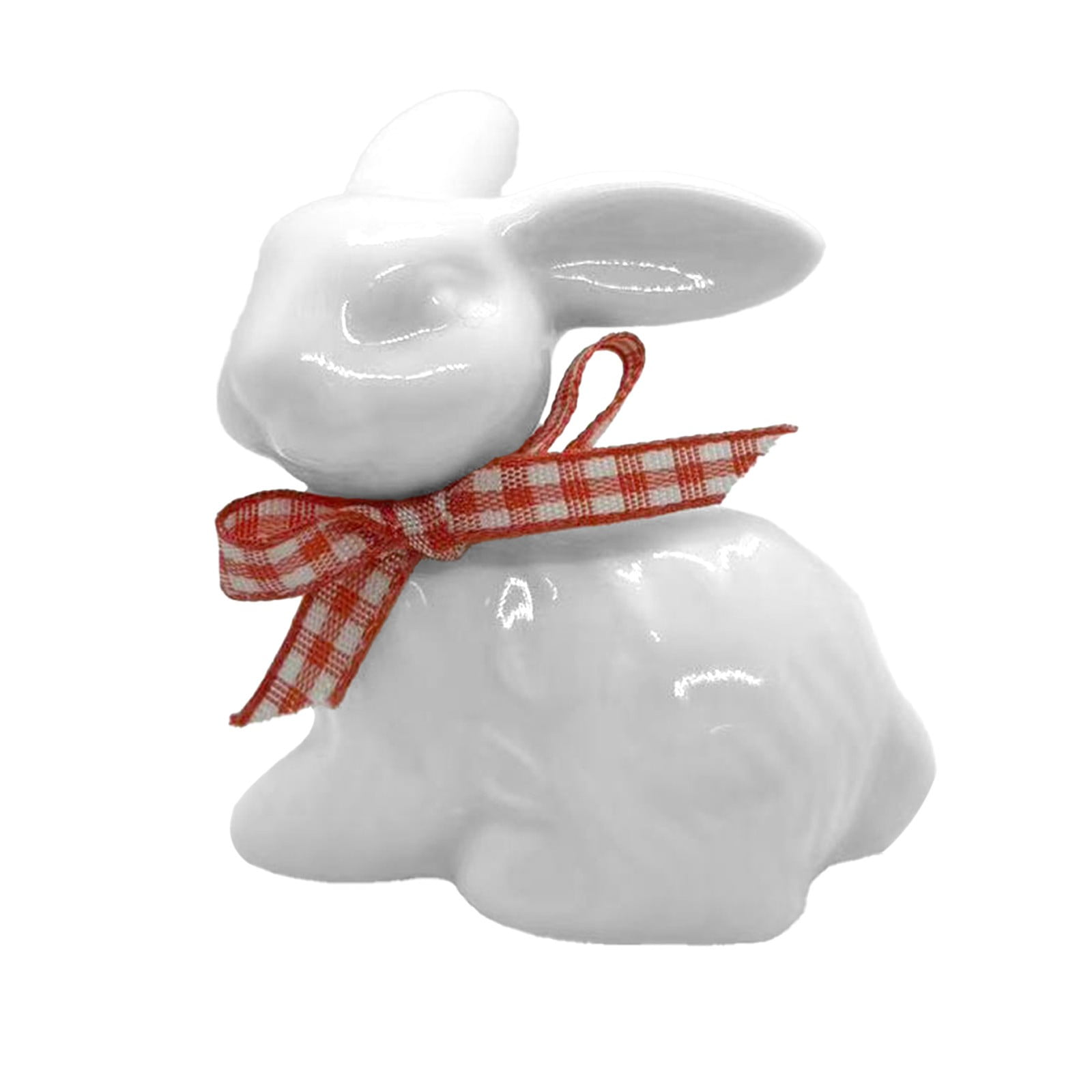 Ceramic Bunny Figurine Decor White Porcelain Easter Rabbits Statues ...