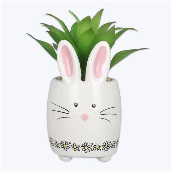 Ceramic Bunny Planter with Succulent - Walmart.com