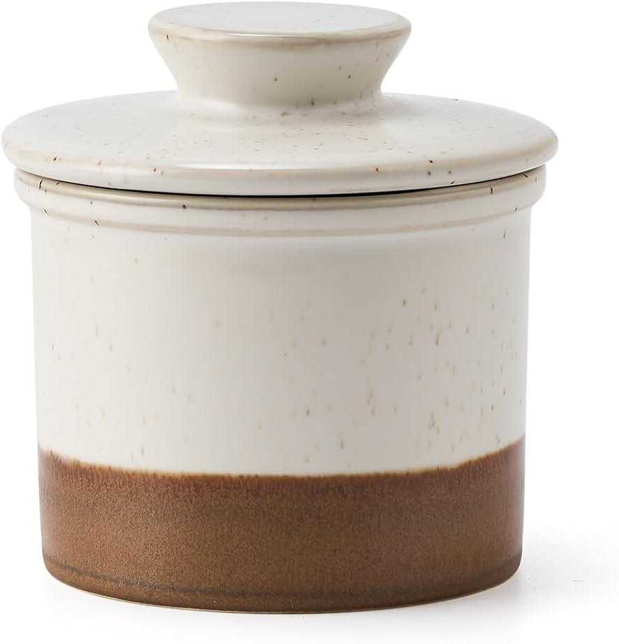 Ceramic Butter Crock, French Butter Dish for Counter, Butter Keeper ...