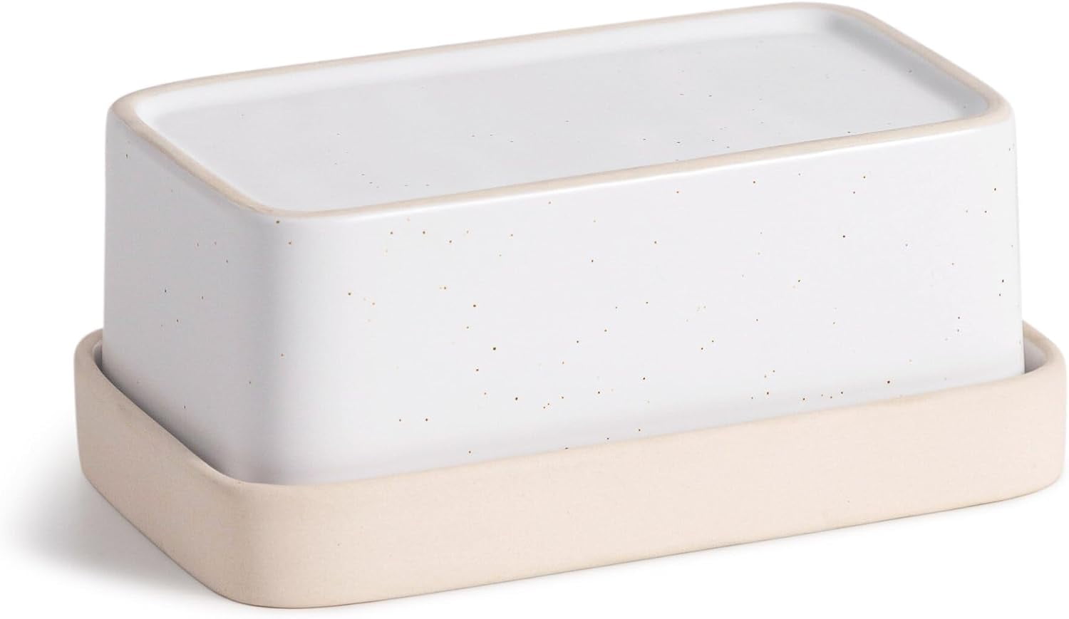 Ceramic Butter Dish with Lid，Large Butter Dish for Countertop, double ...