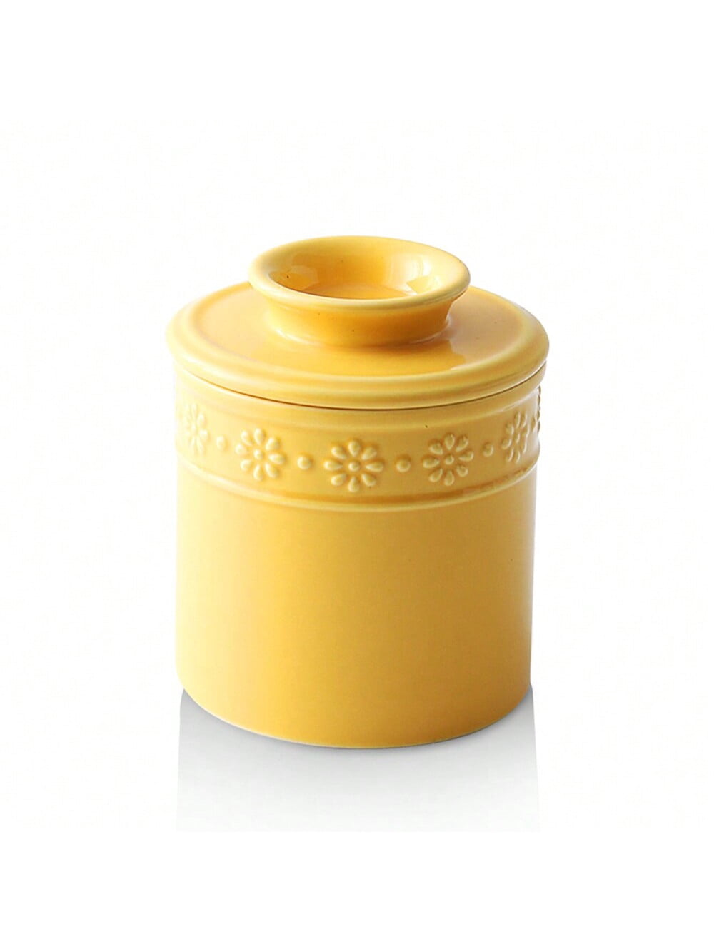 Ceramic Butter Keeper Crock, Butter Dish, Big Capacity, Daisy Series ...