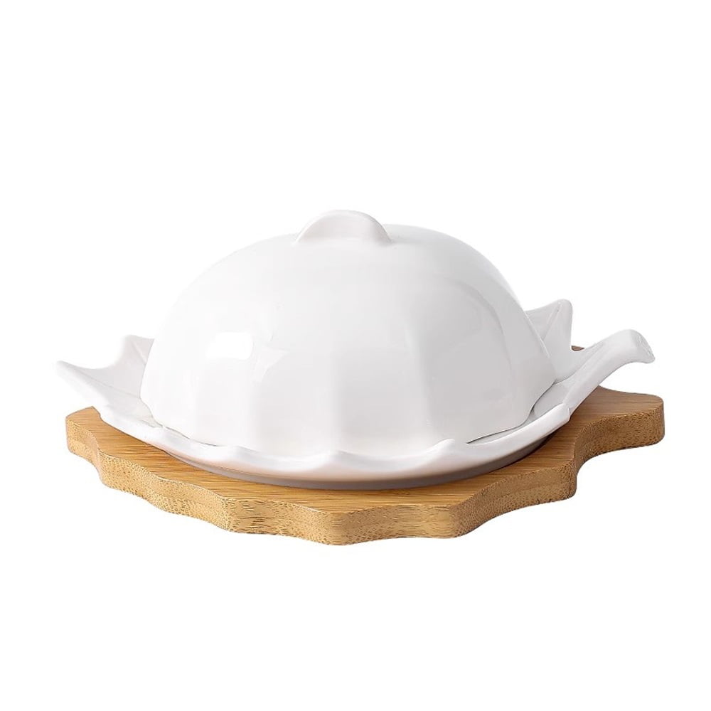 Ceramic Butter Plate Creative Leaf Shaped Western Food Cheese with ...