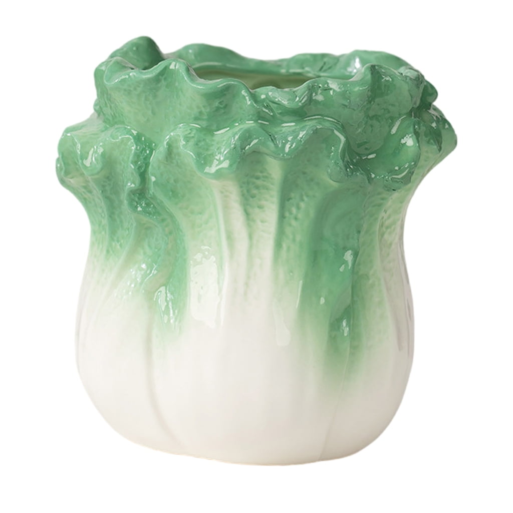 Ceramic Cabbage Shaped Pen Holder Desktop Container for Pens and Office ...