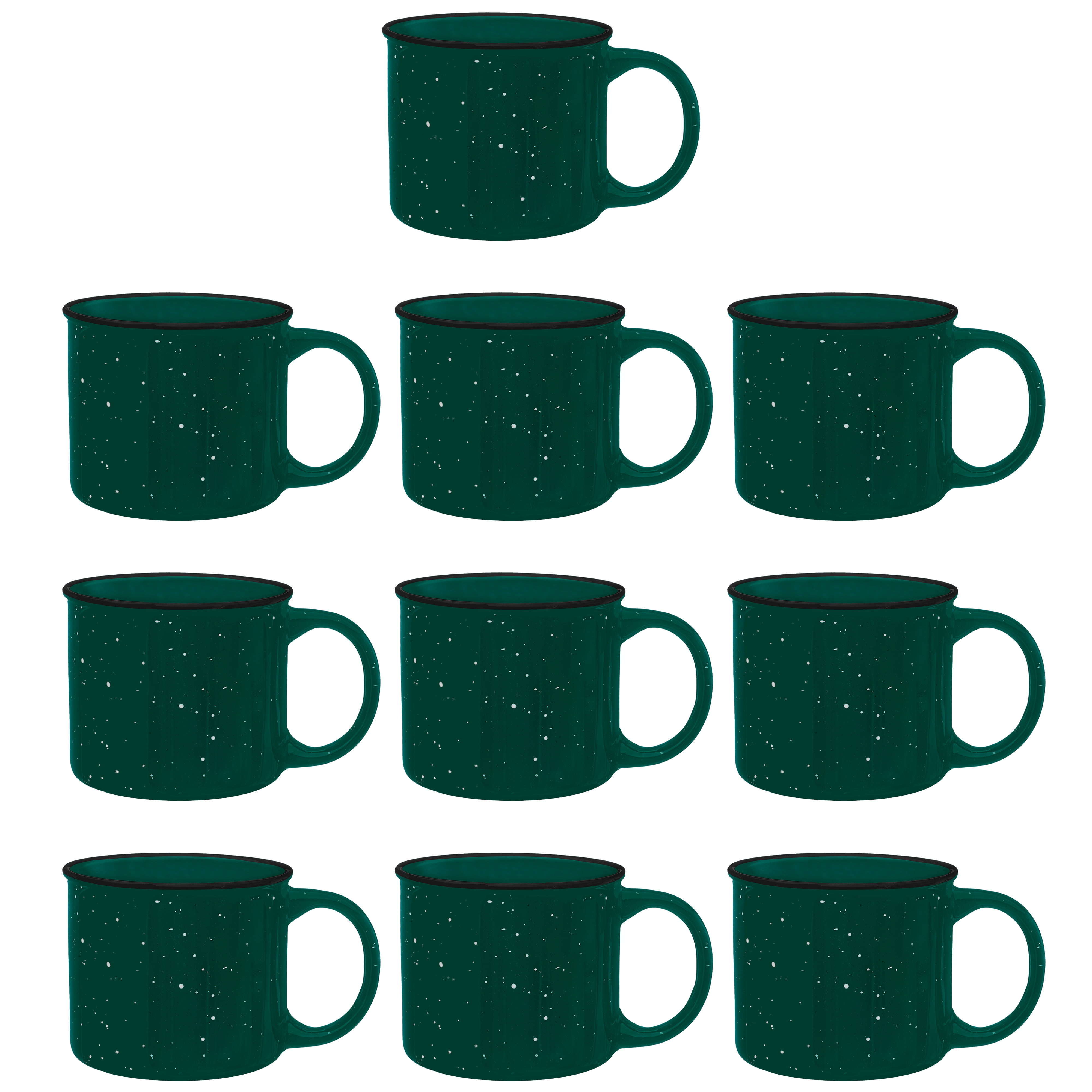 Ceramic Campfire Mug 13 oz. Set of 10, Bulk Pack - Speckled Camping Tea ...
