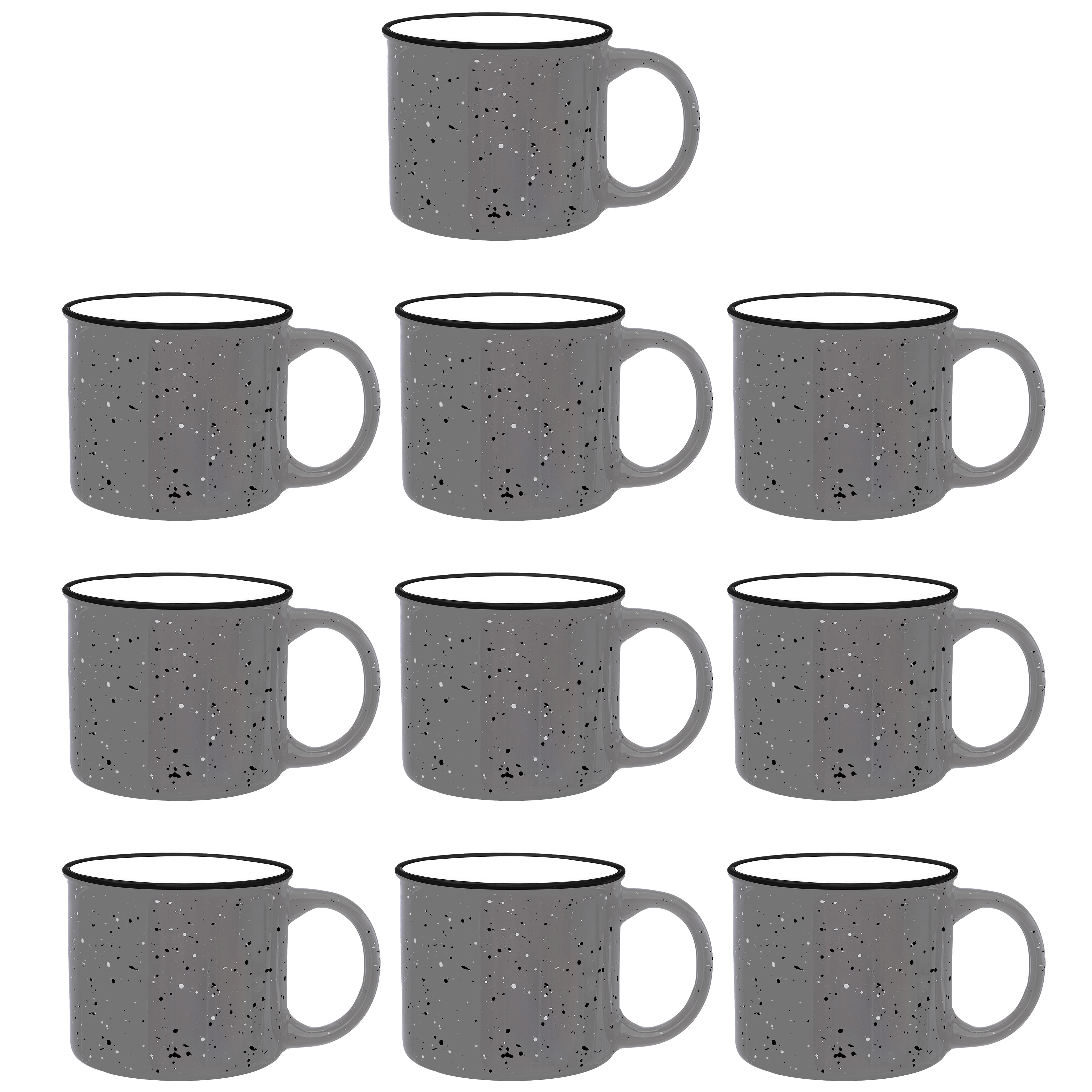 Ceramic Campfire Mug 13 oz. Set of 10, Bulk Pack - Speckled Camping Tea ...