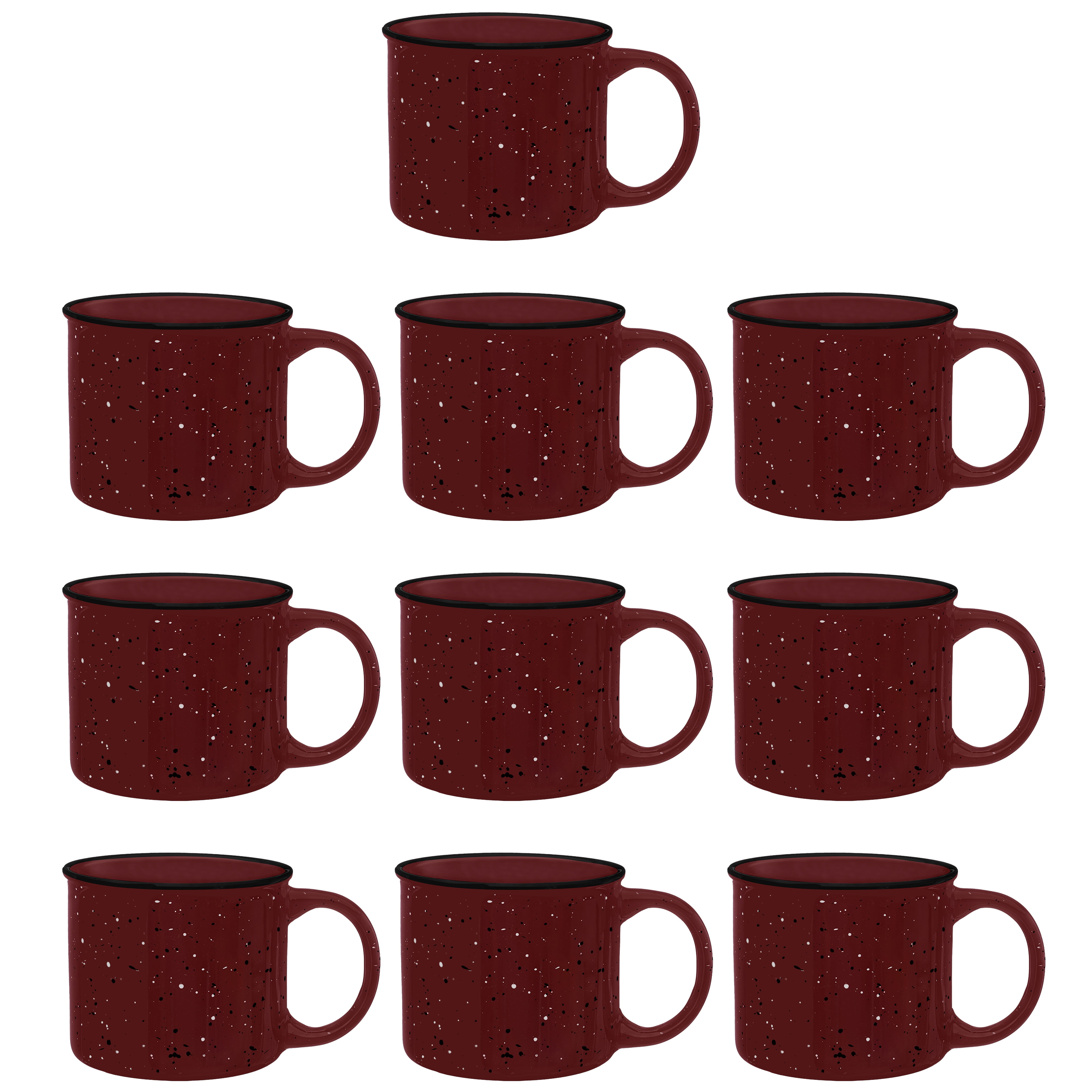 Ceramic Campfire Mug 13 oz. Set of 10, Bulk Pack - Speckled Camping Tea ...