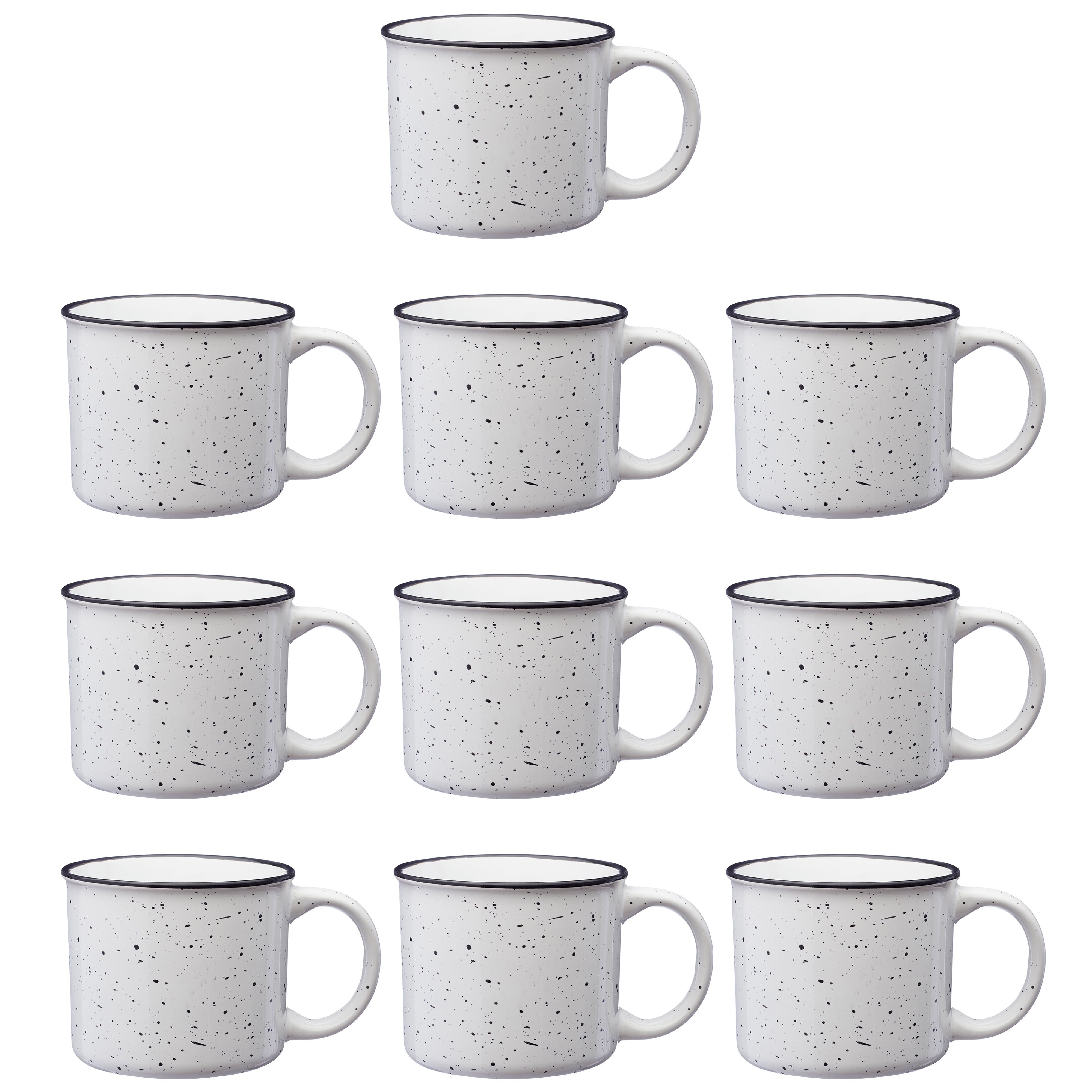 Ceramic Campfire Mug 13 oz. Set of 10, Bulk Pack - Speckled Camping Tea ...