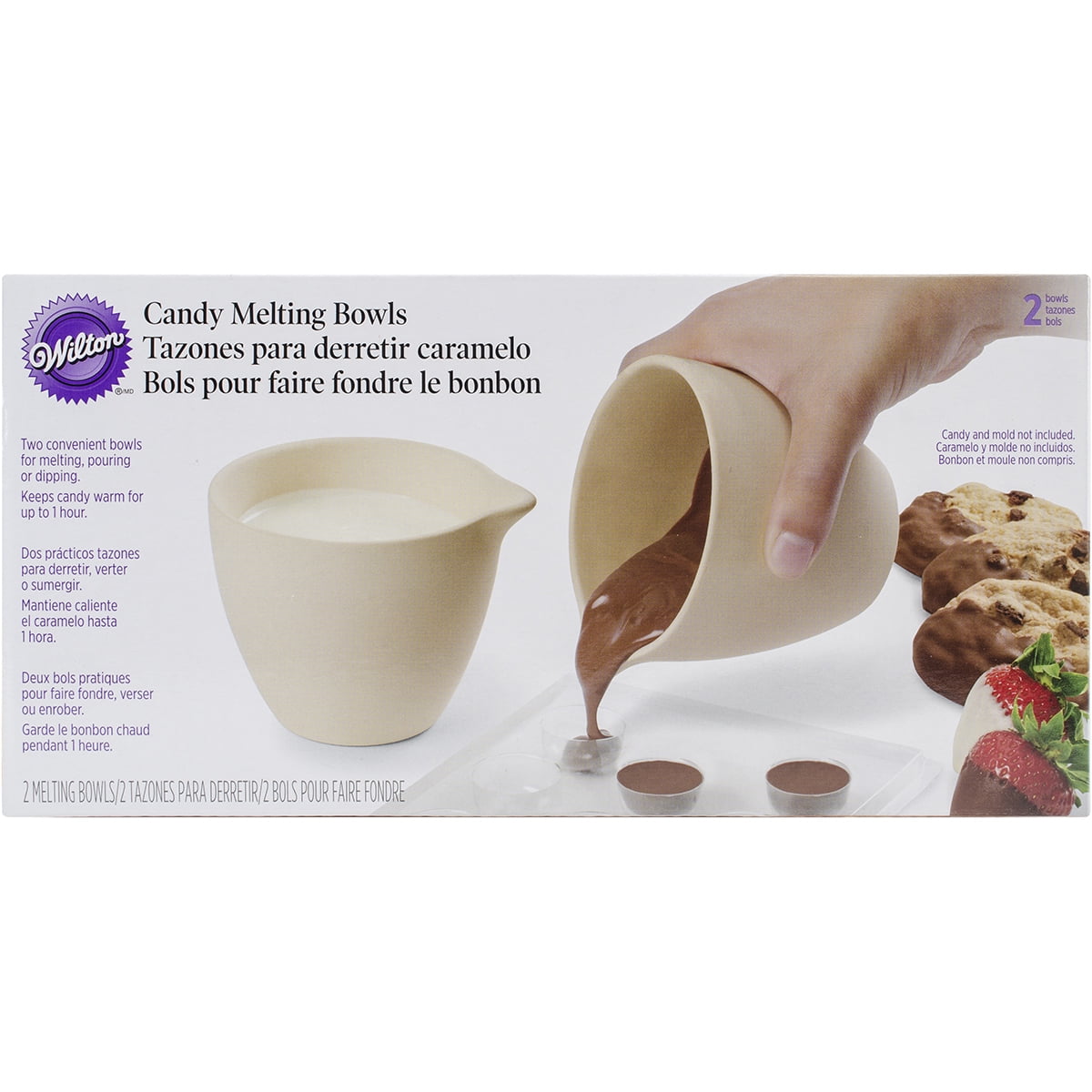 Wilton Ceramic Candy Melting Cups & Bowls, Chocolate Dip Pot Making ...