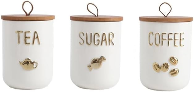 Ceramic Canister Set with Airtight Seal Bamboo Lid Silicone, 27oz Food ...