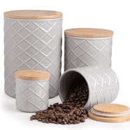 Home Intuition 4-Piece Ceramic Kitchen Canisters Set, Airtight ...