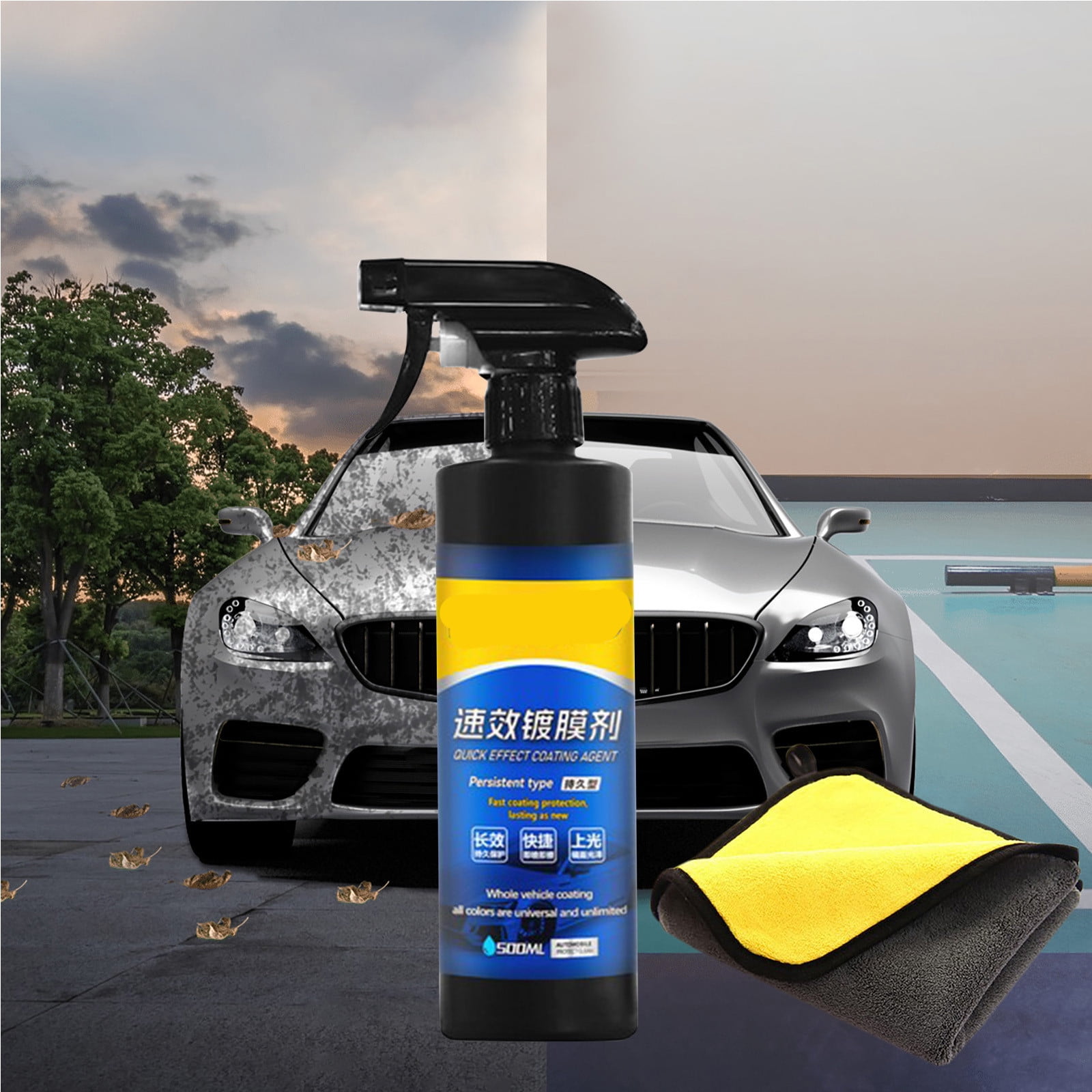 Ceramic Car Coating Spray 3 in 1 High Protection | Car Paint Sealant Polish Wax | Hydrophobic ...