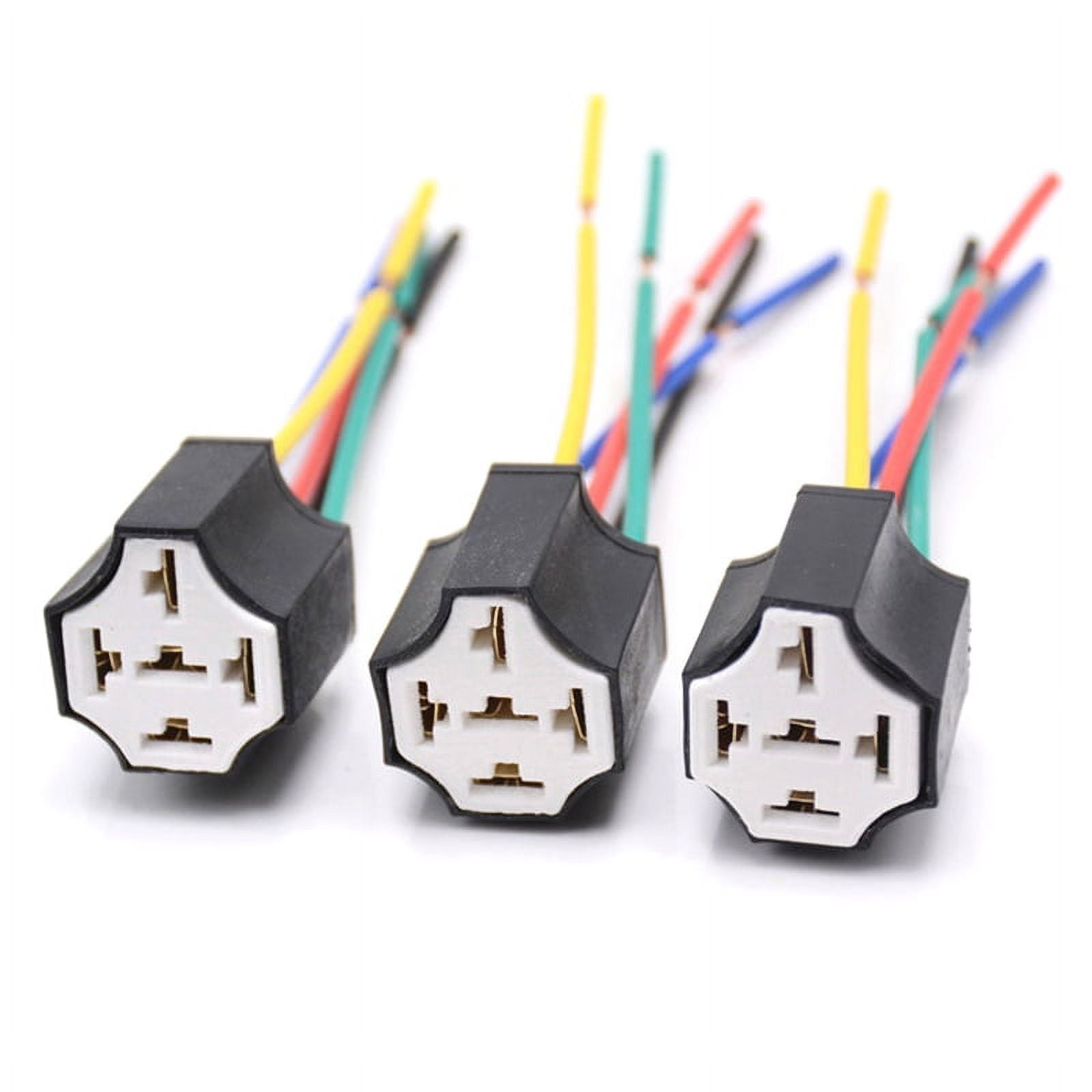 Ceramic Car relay holder,5 pins Auto relay socket 5 pin relay connector ...