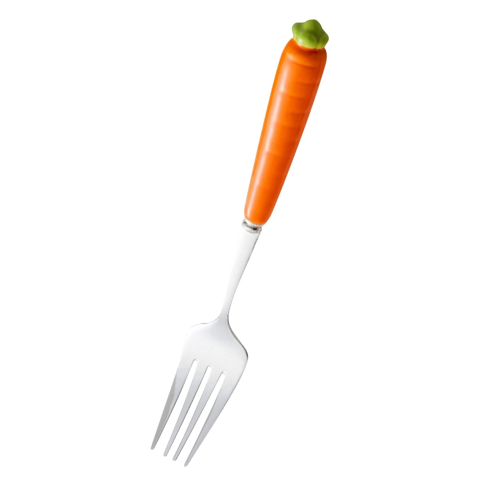 Ceramic Carrot Handle Stainless Steel Fork, B Cute Cutlery For Fruit ...
