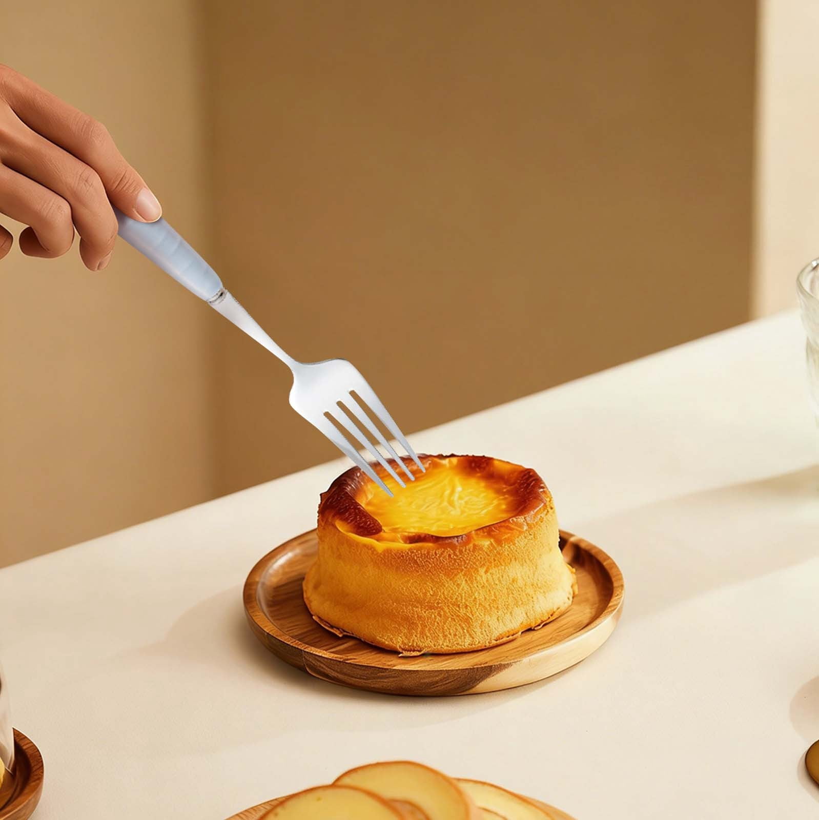 Ceramic Carrot Handle Stainless Steel Fork C - Cute Non Slip Fruit Fork ...