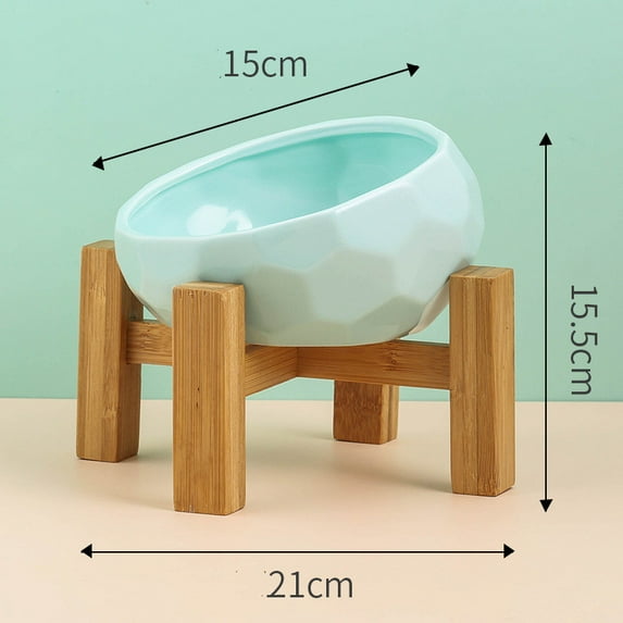 Ceramic Cat Bowl with Slanted Design, Elevated Dog Dish for Neck ...