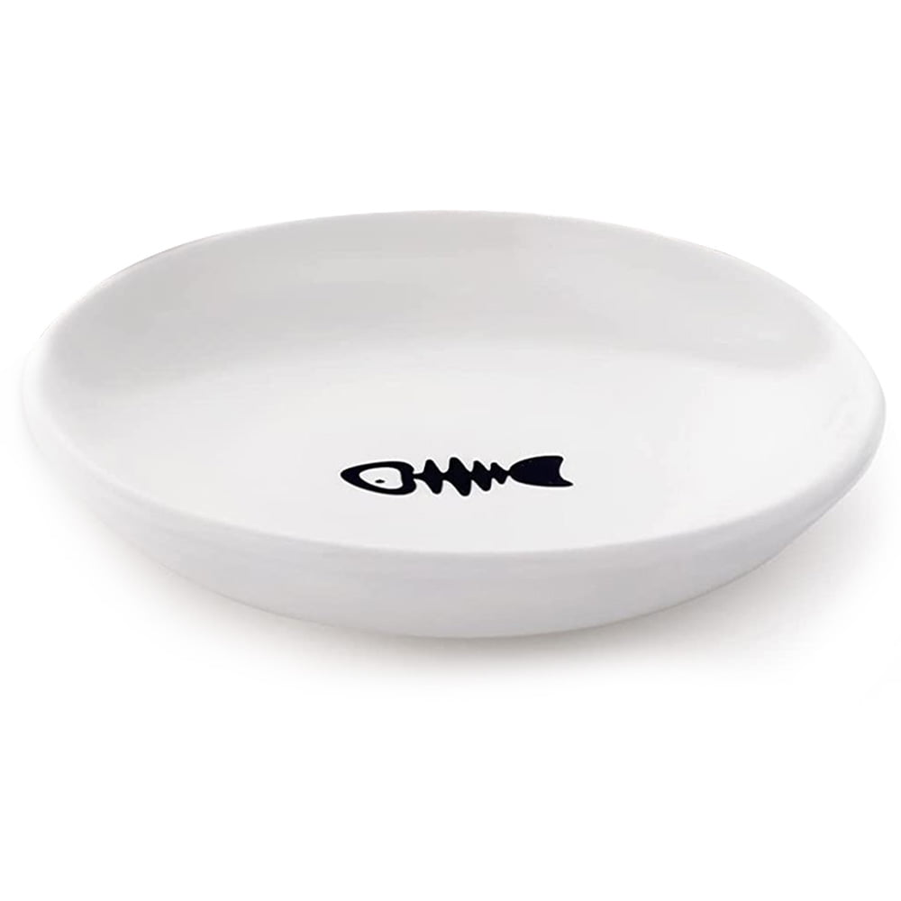 Ceramic Cat Food Plates, Cute Wet & Dry Food Shallow Bowls for Kittens ...