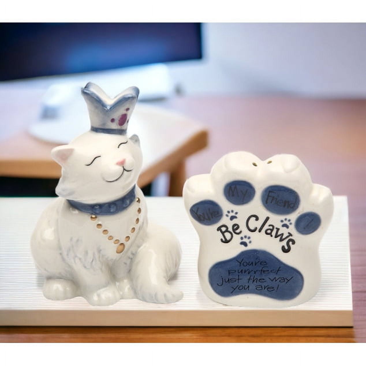 Ceramic Cat Salt and Pepper Set You Are Perfect Just The Way You Are ...