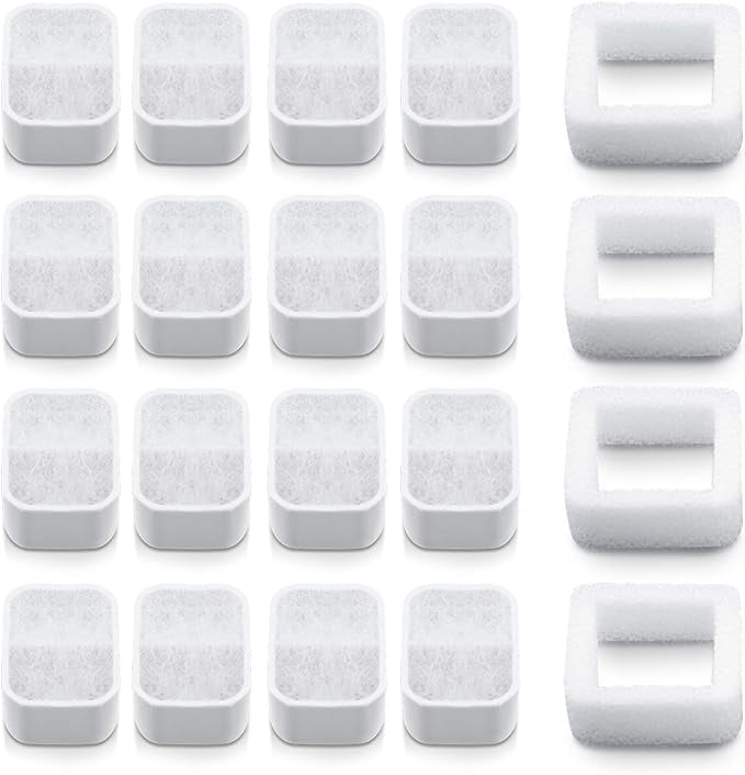 Ceramic Cat Water Fountain Replacement Filters, 16 Pack Pet Fountain ...