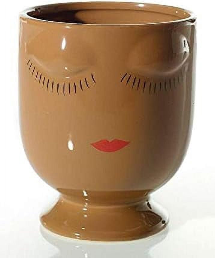 Ceramic Celfie Face Floral Vase - 6.75" Tall - Walmart.com