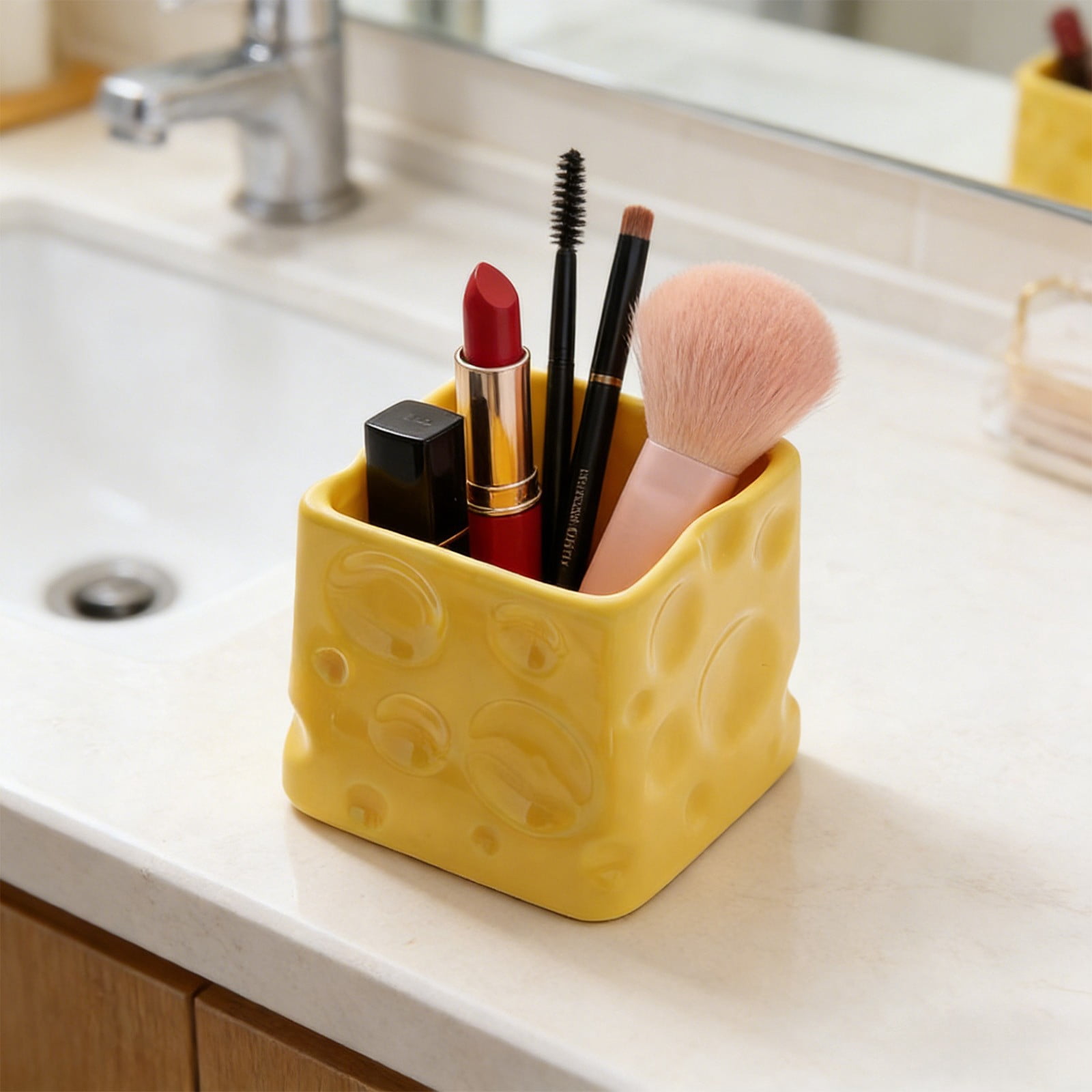 Ceramic Cheese Storage Jar, Multifunctional Desktop Organizer, Cute ...