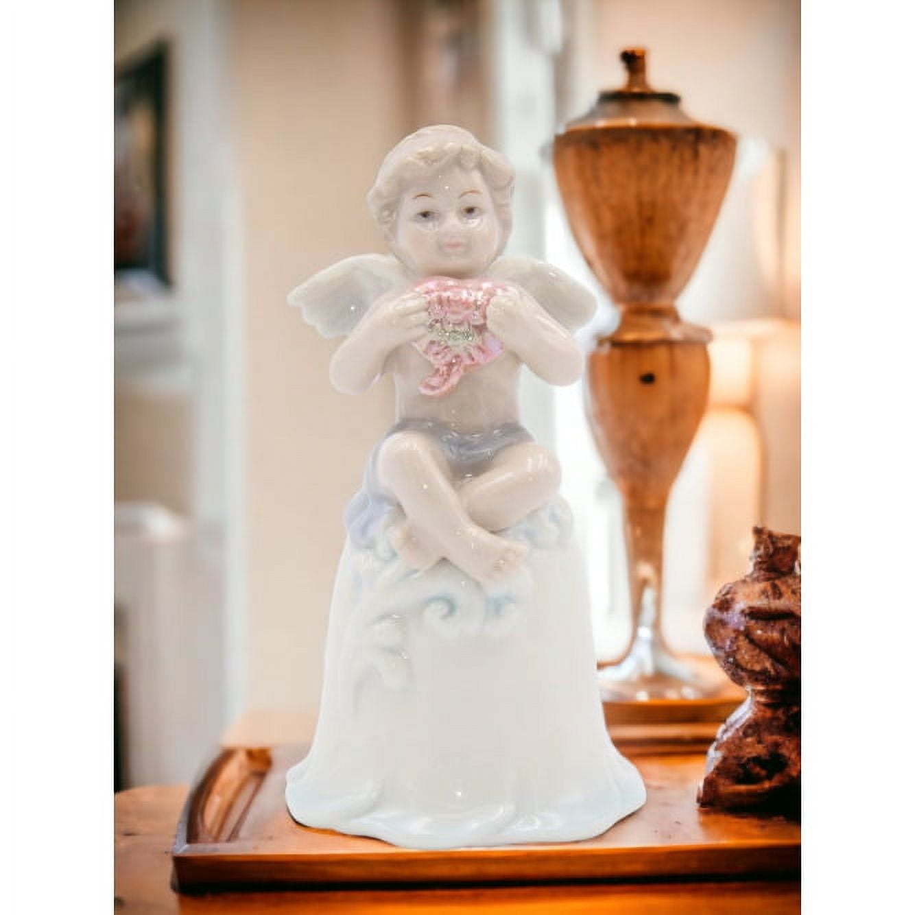 Ceramic Cherub Angel Mini Bell 2.875 x 2.75 x 4.75 Baptism Gift ...